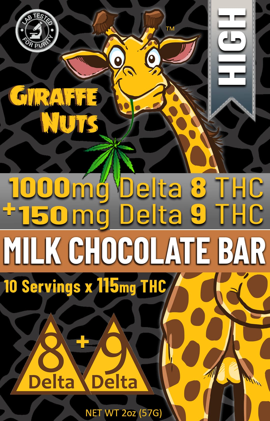 1000mg Delta 8 + 150mg Delta 9 THC - Delta THC Milk Chocolate Bar ...